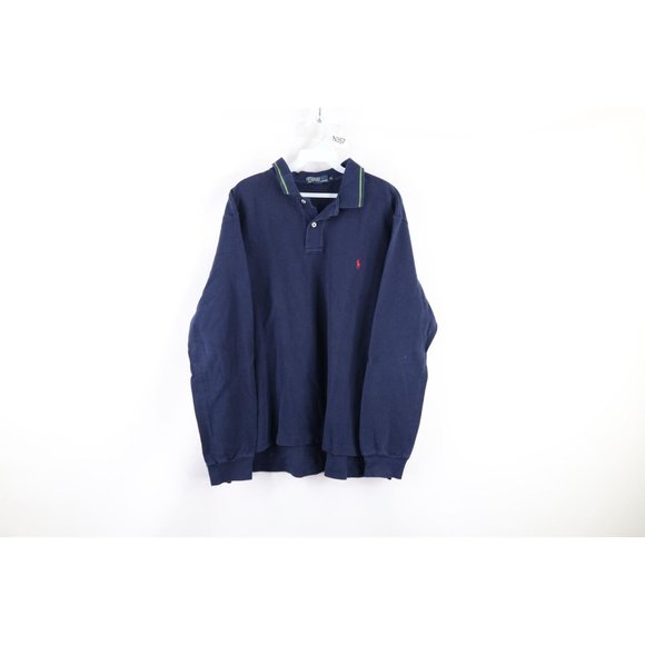 Ralph Lauren | Shirts | Vintage 9s Ralph Lauren Mens Xl Faded Striped Long Sleeve Rugby Polo ...